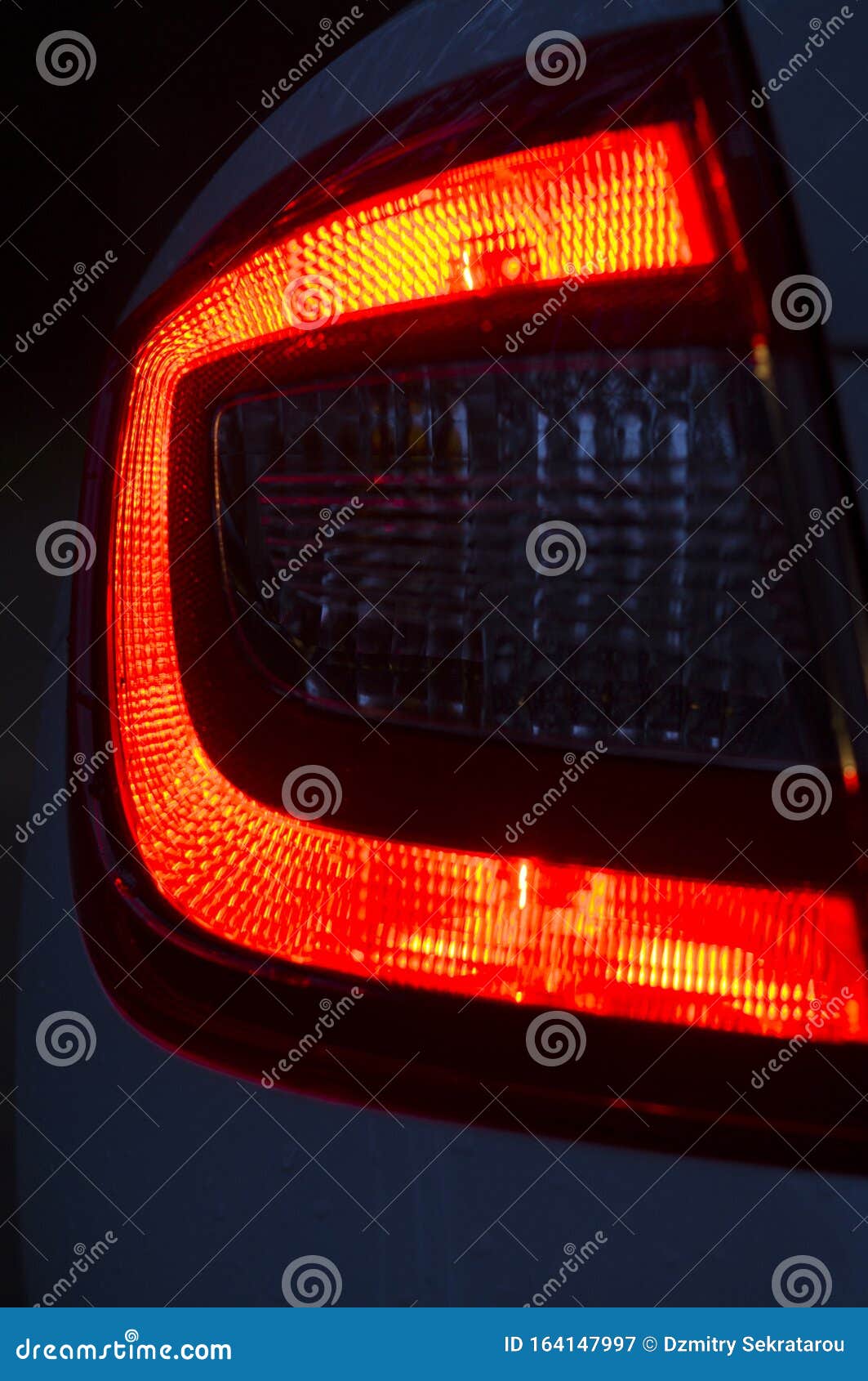 Glowing in the Dark Headlight of a Modern Car Stock Image - Image of ...
