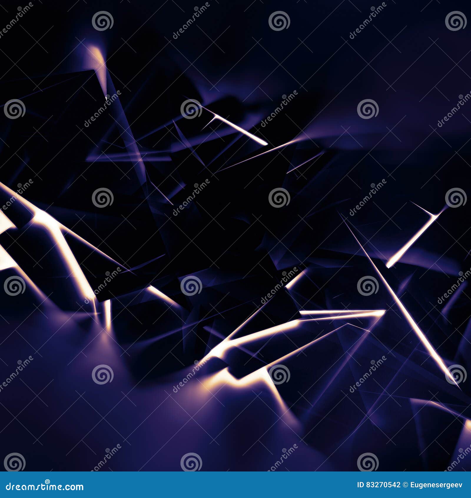 Glowing Dark Lines Pattern, 3d Render Stock Illustration - Illustration ...