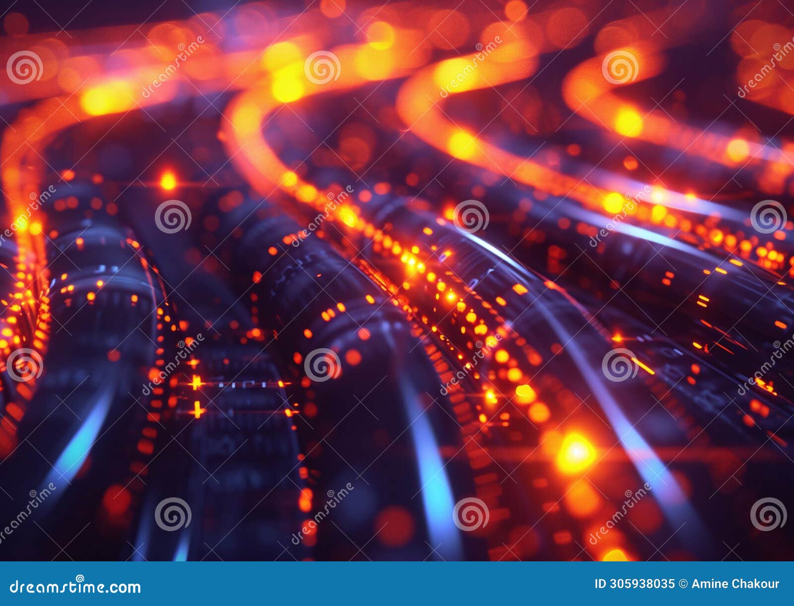 Glowing Data Cables Background for Transferring Information Stock Image ...