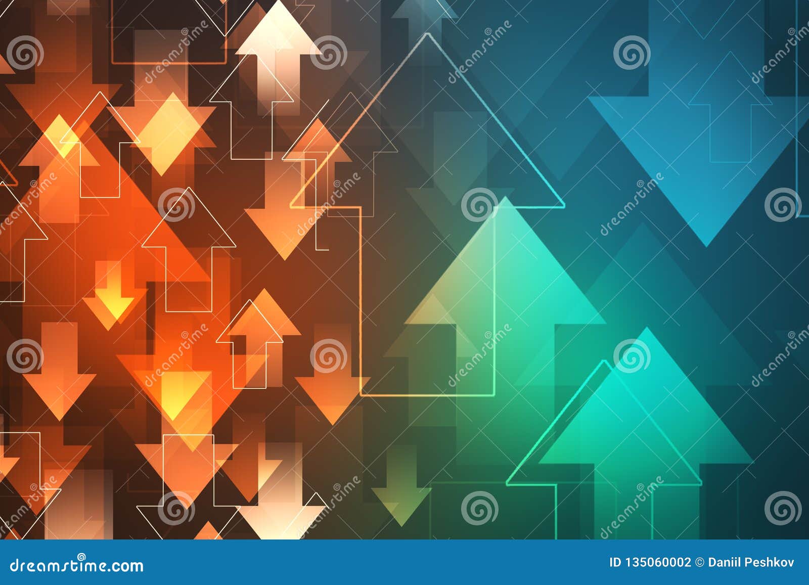 Glowing Digital Arrows Backdrop Stock Illustration - Illustration of ...