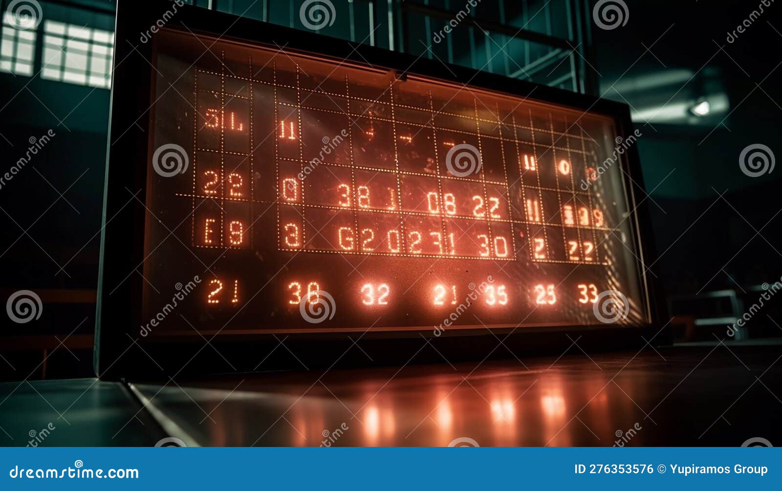 Glowing Digital Display Shows Countdown To Arrival Generated by AI ...