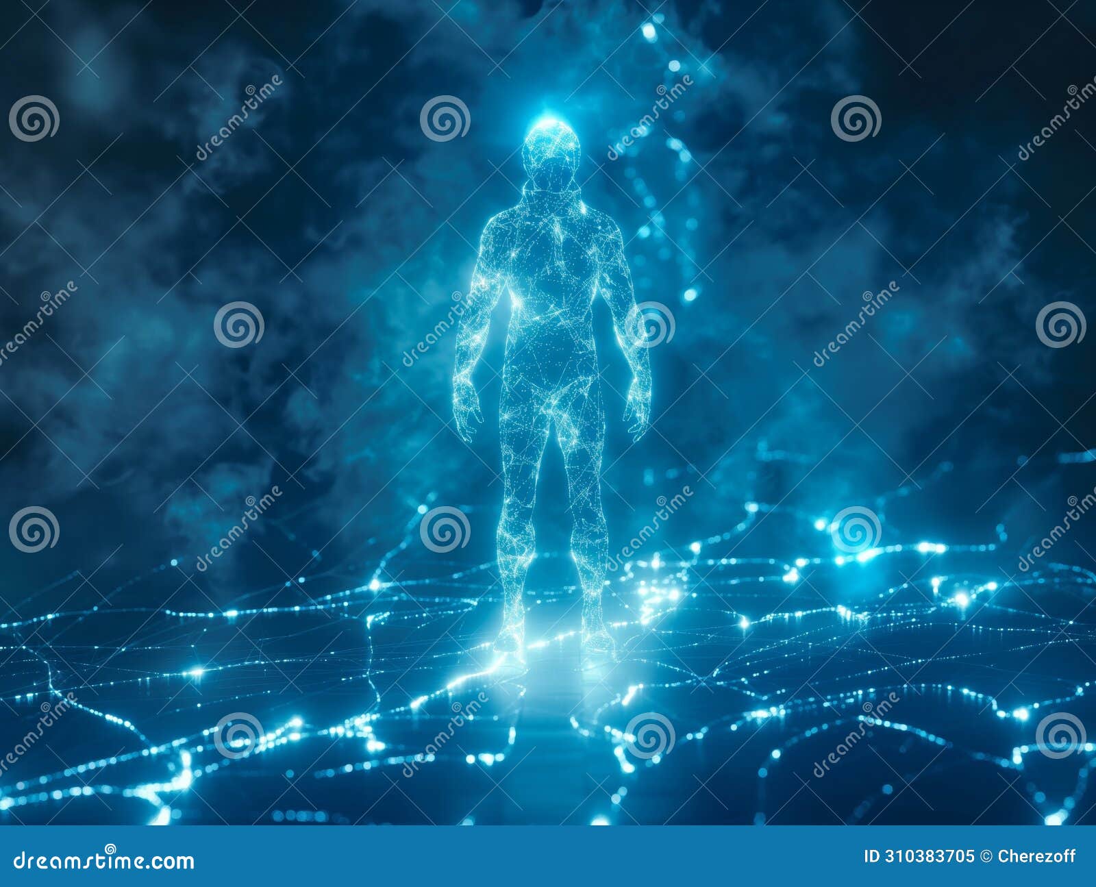 Digital Human Entity in Cyber Network Space Stock Image - Image of ...