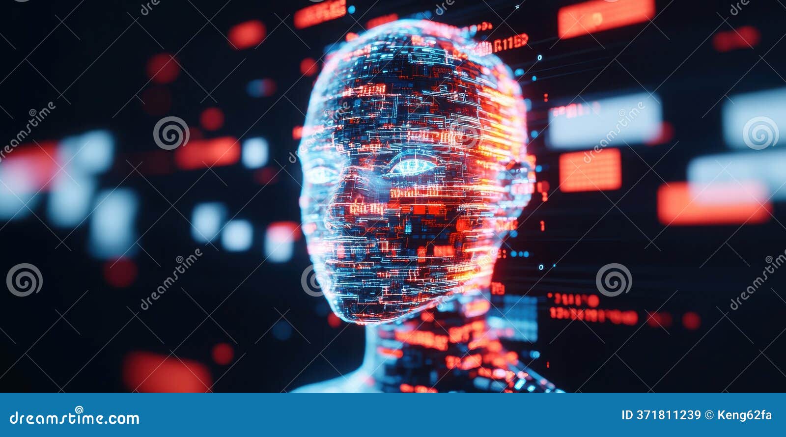 Digital Humanoid With Cybersecurity Shield And Icons Royalty-Free Stock ...