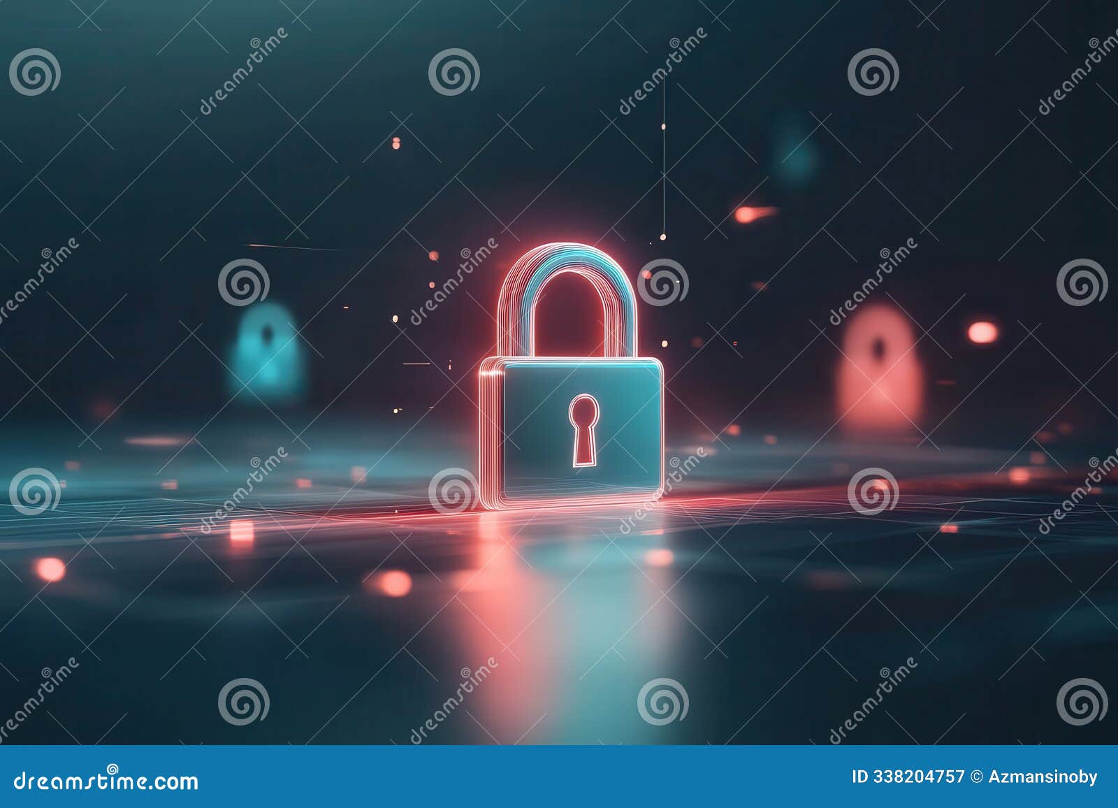 A Glowing Digital Lock Symbolizes Cybersecurity and Data Protection in ...