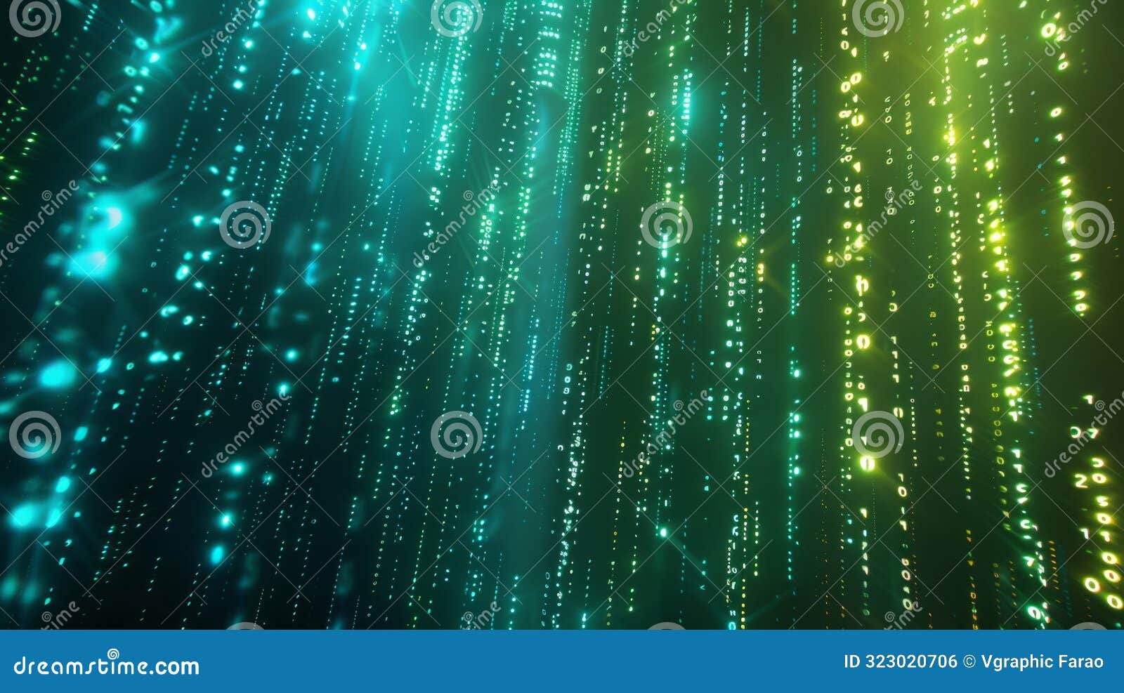Glowing Digital Matrix with Binary Code in Vibrant Colors, Technology ...