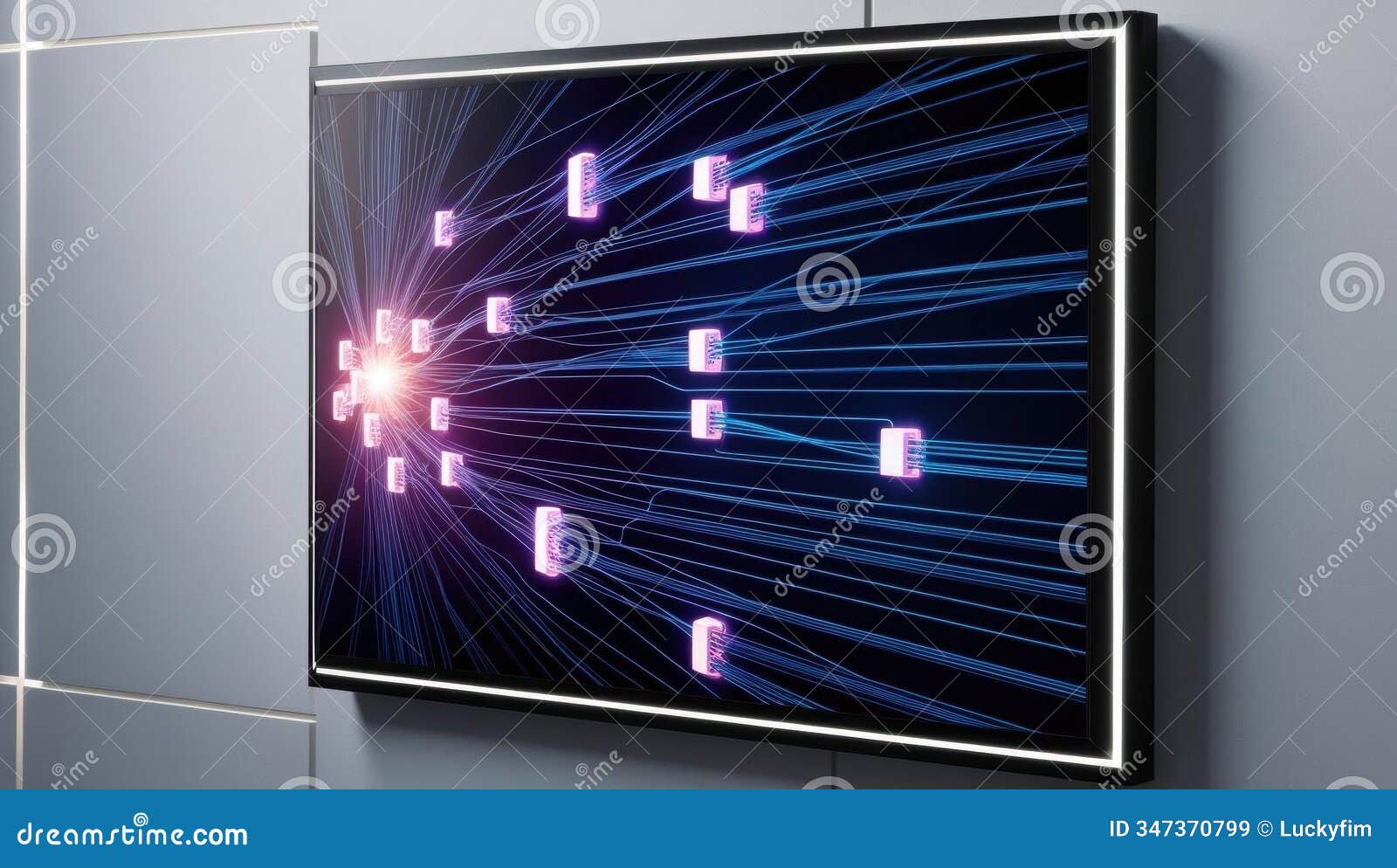 Glowing Digital Matrix with Fiber Optics, Showcasing Ultra Modern ...