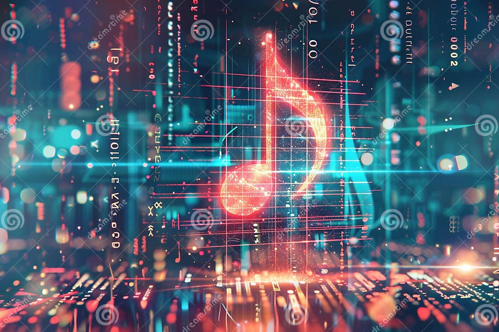 Digital Music Note Abstract Stock Photo - Image of futuristic, melody ...