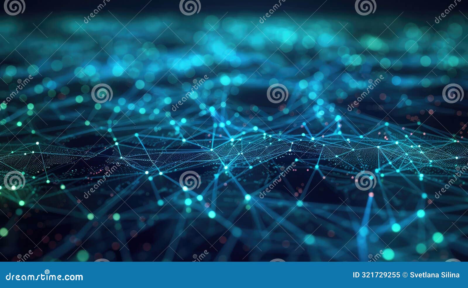 Glowing Digital Nodes and Connections on a Futuristic Cybersecurity Map ...