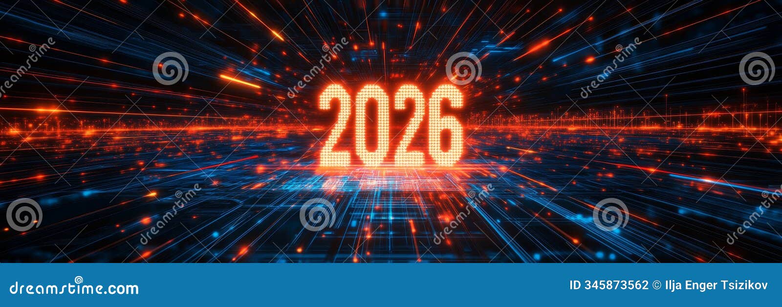 Glowing Digital Number - High Tech Background Involving Artificial ...