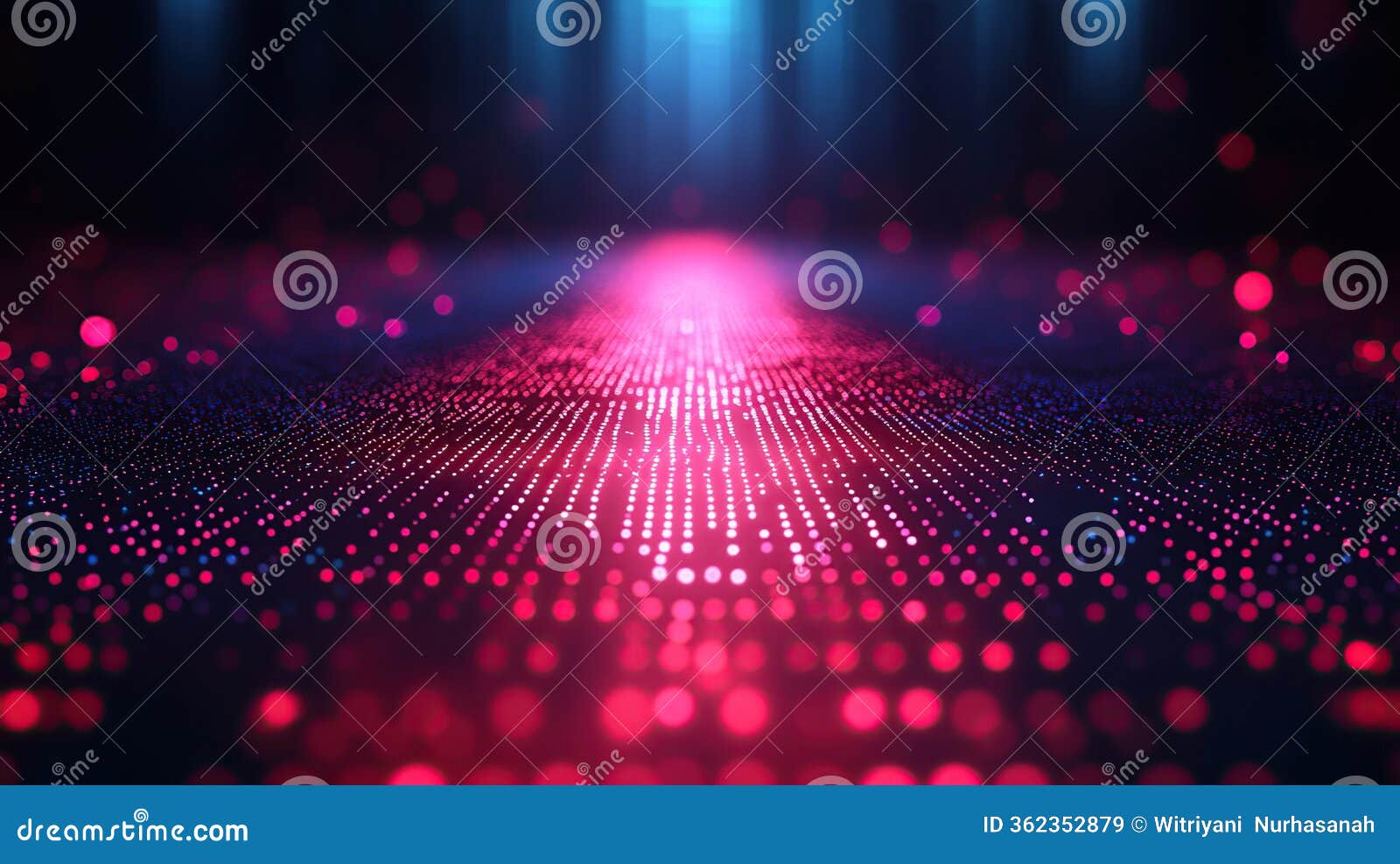 Glowing Digital Particles Path, Dark Background, Futuristic Scene, Tech Presentation Stock Image ...