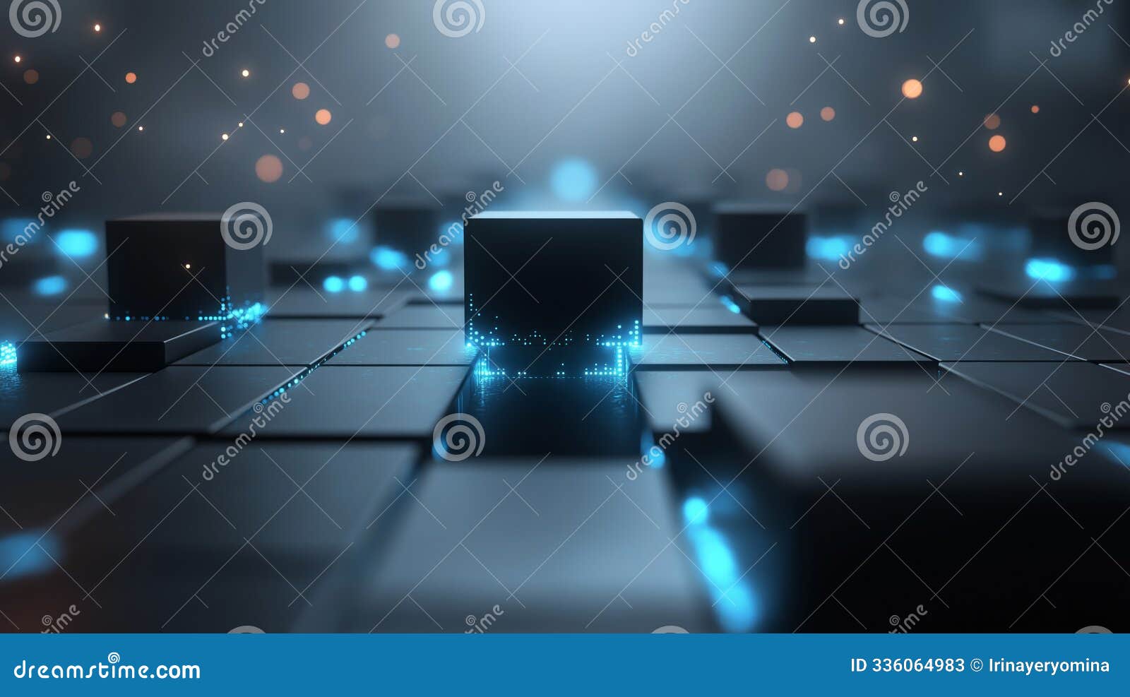 A Glowing Digital Pathway of Interconnected Blocks Leads To a ...