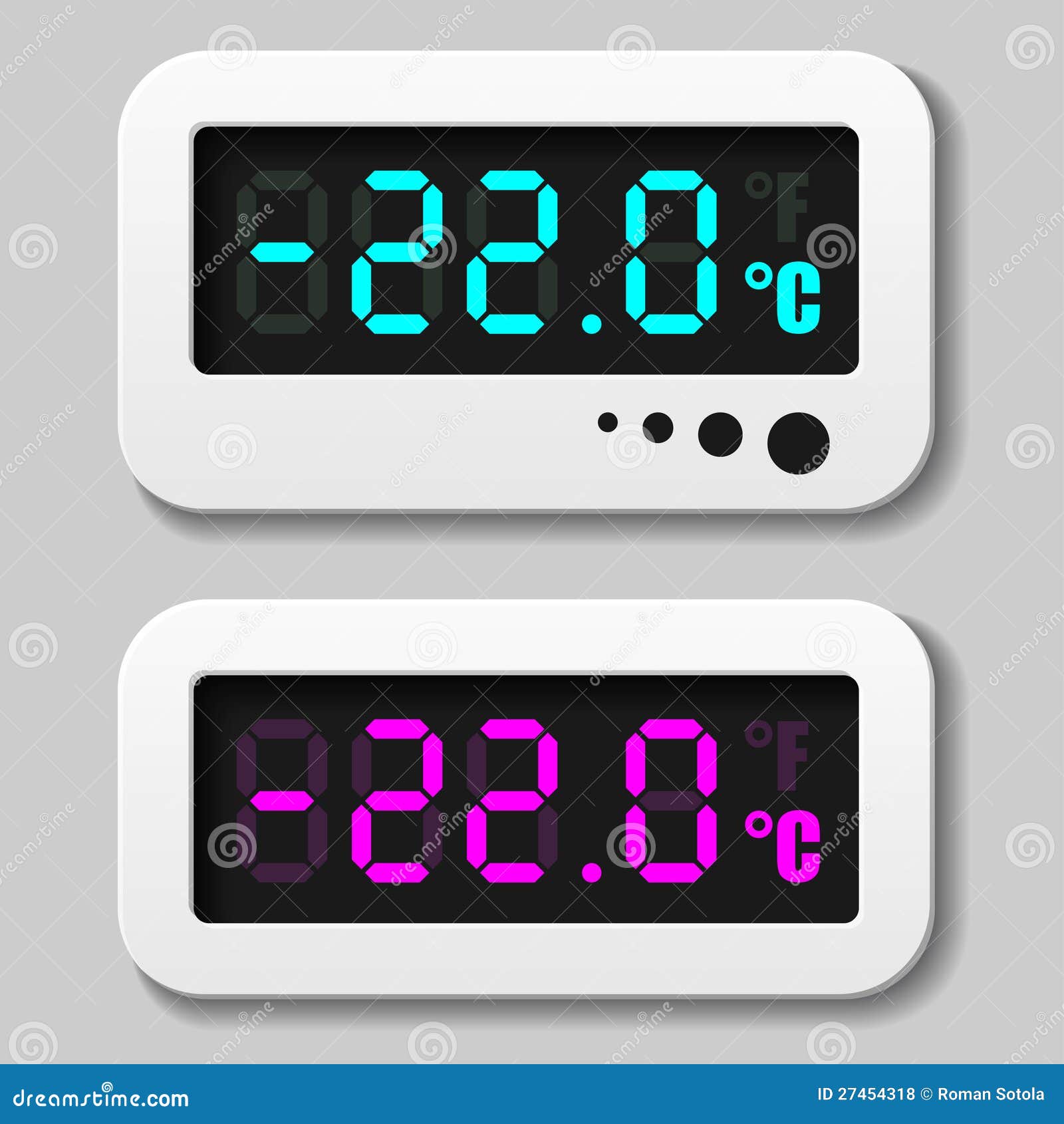 Glowing Digital Thermometer Icons Stock Vector - Illustration of design ...