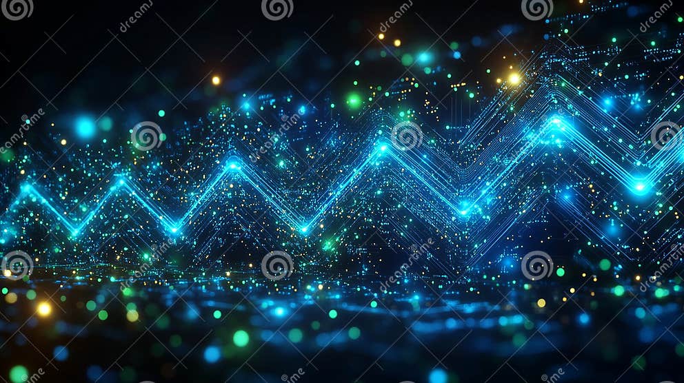 A Glowing Digital Wave of Interconnected Circuits and Particles. AI ...