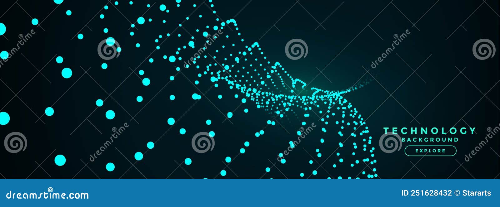 Glowing Digital Wave Technology Banner Design Stock Vector ...