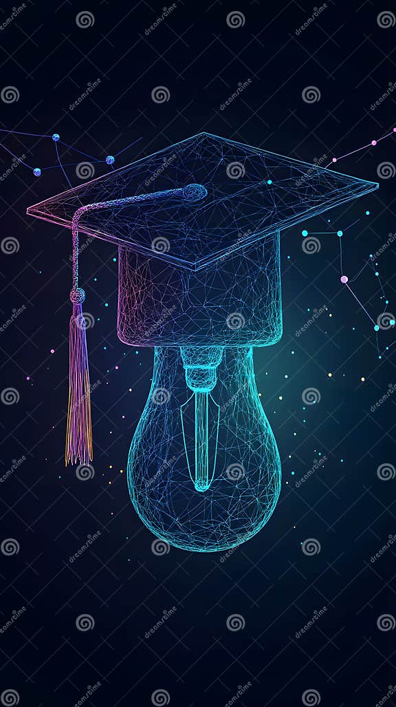 Innovative Education Concept with Lightbulb Wireframe Stock Photo ...