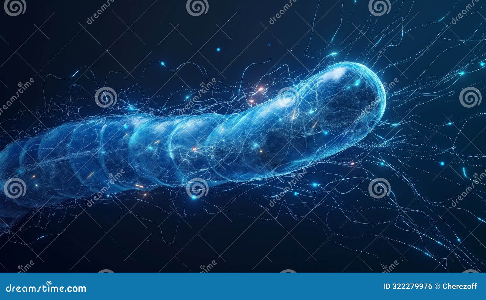 Glowing Digital Worm in a Dark Space Stock Photo - Image of light, dark ...