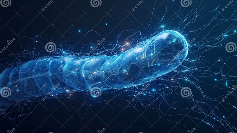 Glowing Digital Worm in a Dark Space Stock Photo - Image of light, dark ...