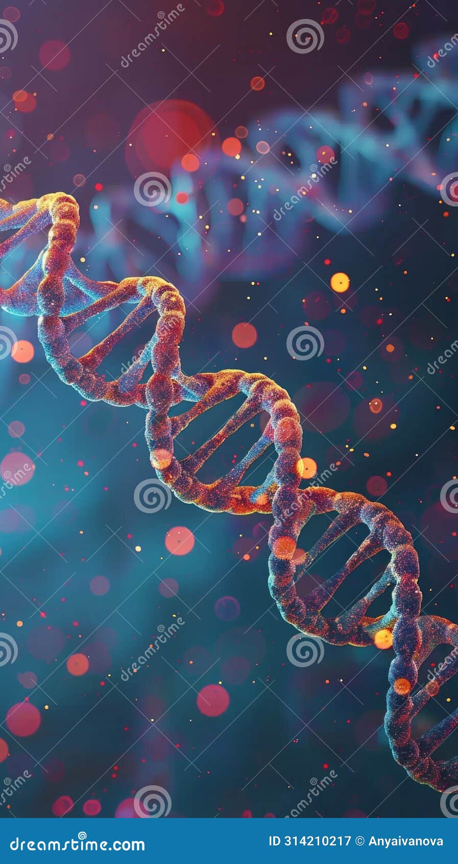 Glowing DNA Sequence Representation Stock Image - Image of genetics ...