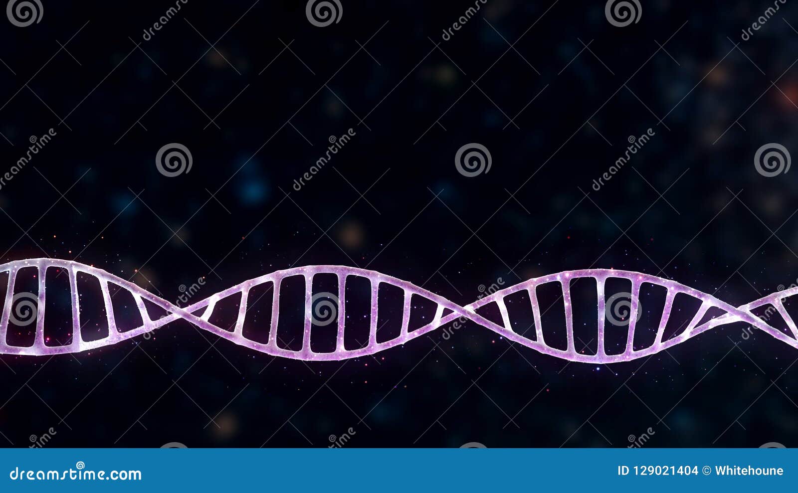 Glowing DNA Spiral in Abstract Space Isolated Stock Illustration ...
