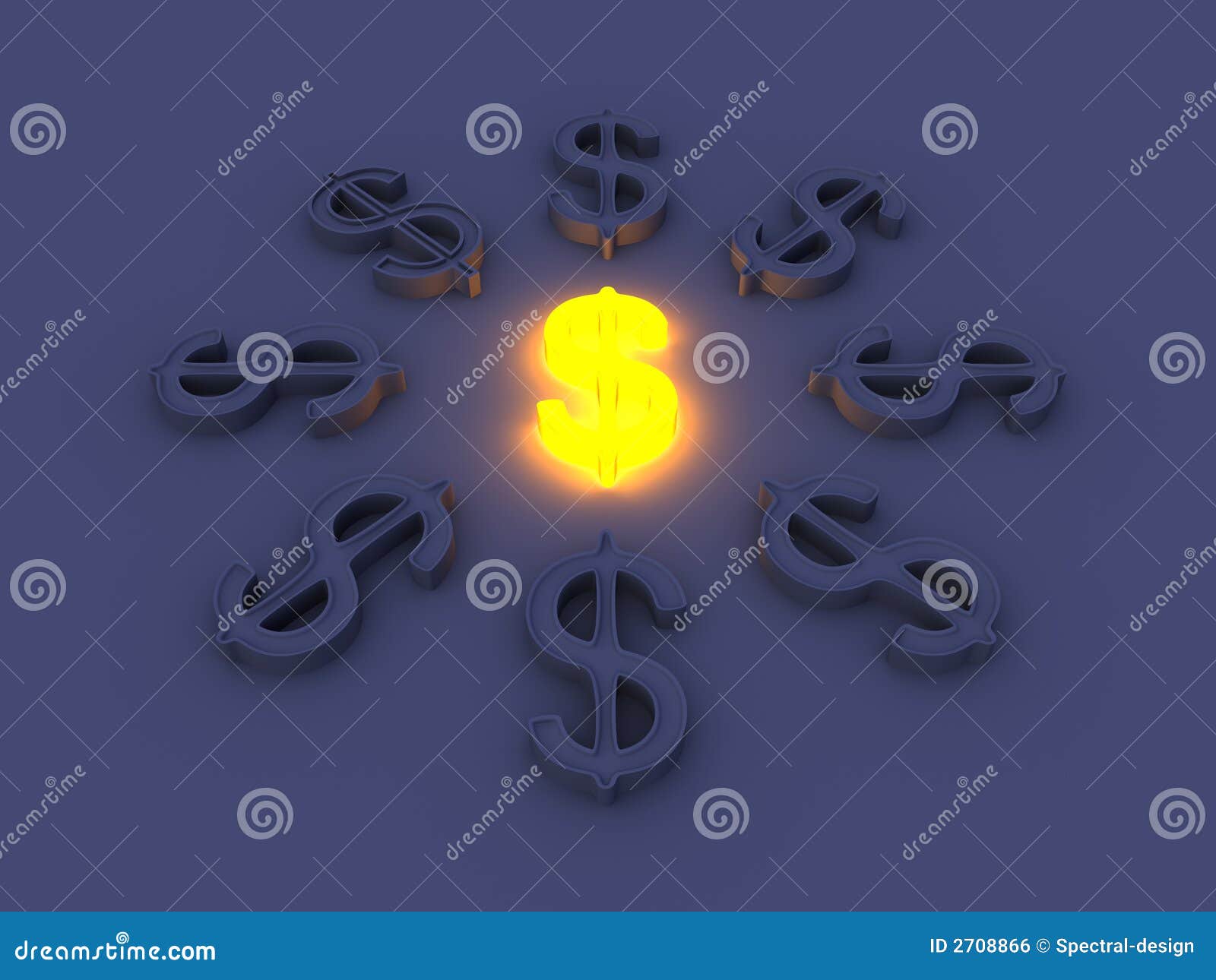 Glowing Dollar stock illustration. Illustration of laying - 2708866