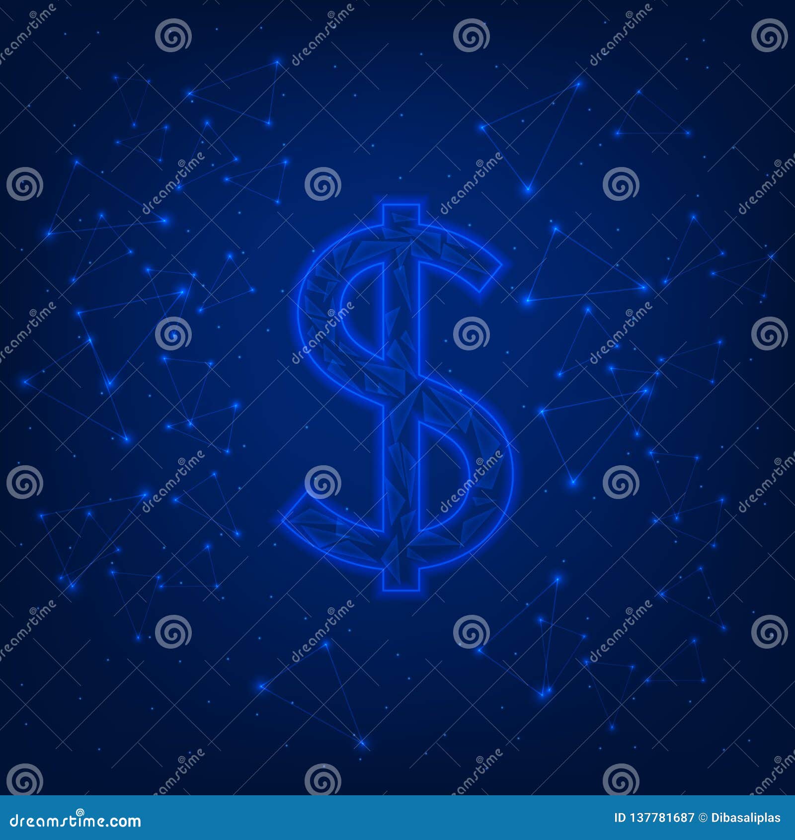 Glowing Dollar Sign on a Blue Background . Stock Vector - Illustration ... Glowing Dollar Sign on a Blue Background . Stock Vector - Illustration ...