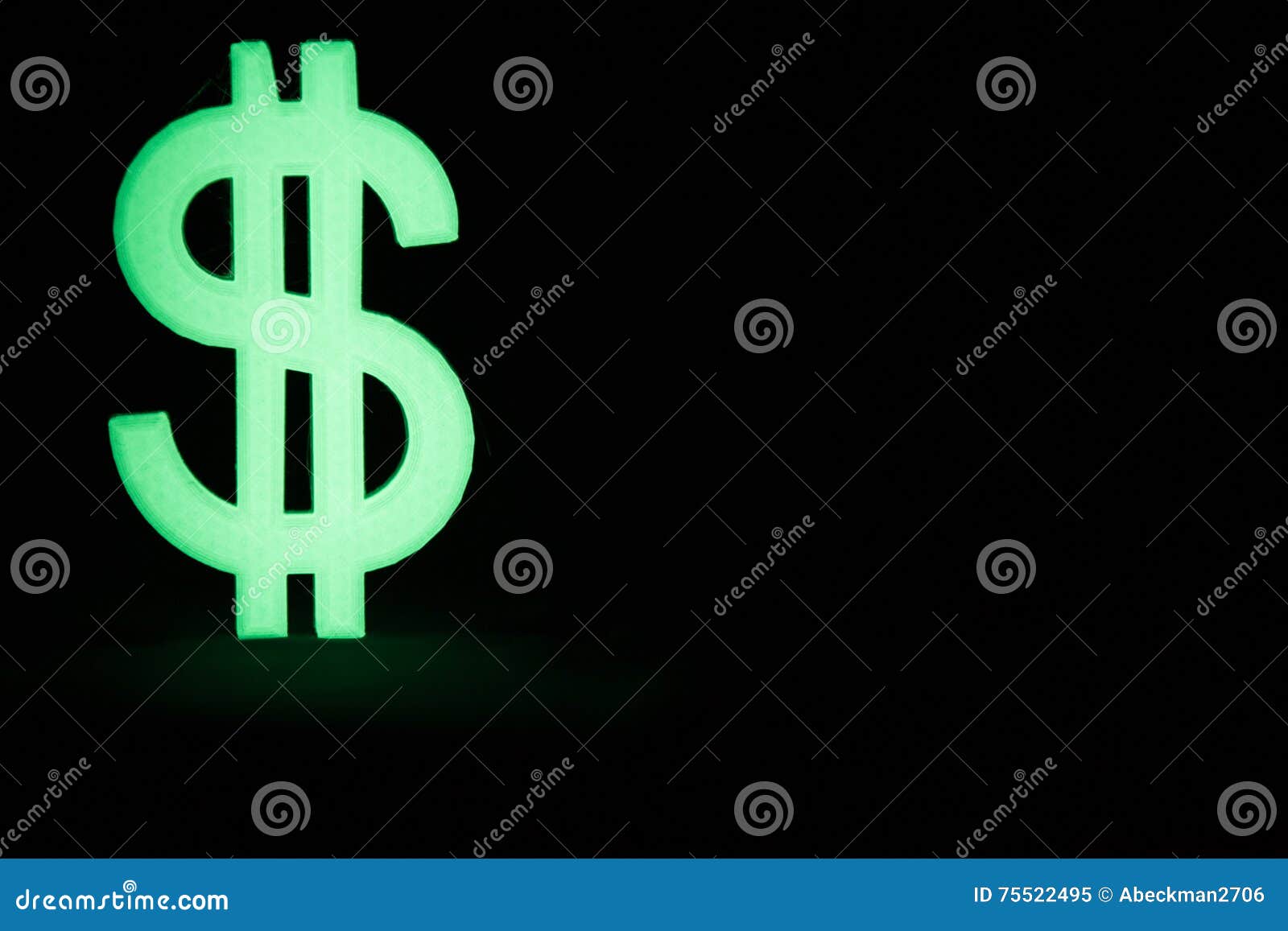 Glowing Dollar Sign in the Dark Stock Image - Image of abstract, heat ...