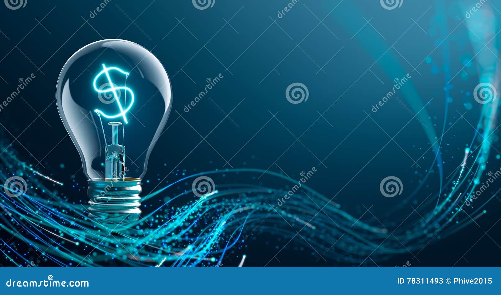 Glowing Dollar Sign in Light Bulb Stock Illustration - Illustration of ...