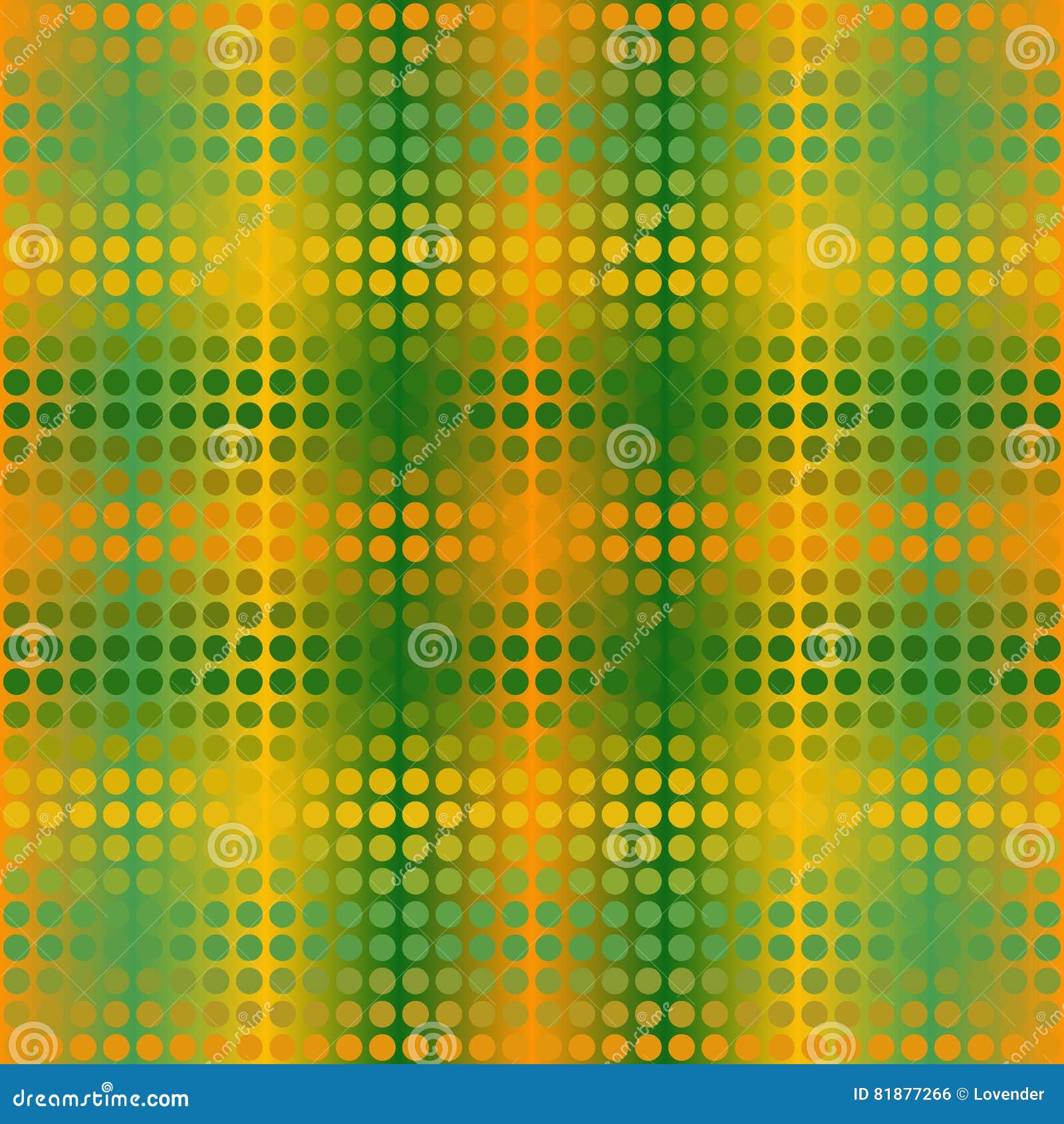 Glowing Dot Pattern. Vector Seamless Background in Green, Orange Stock ...