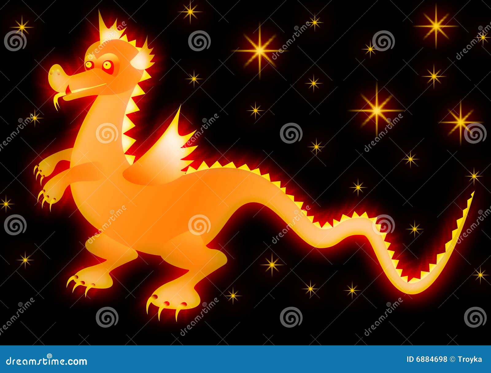 Glowing Dragon stock illustration. Illustration of heat - 6884698