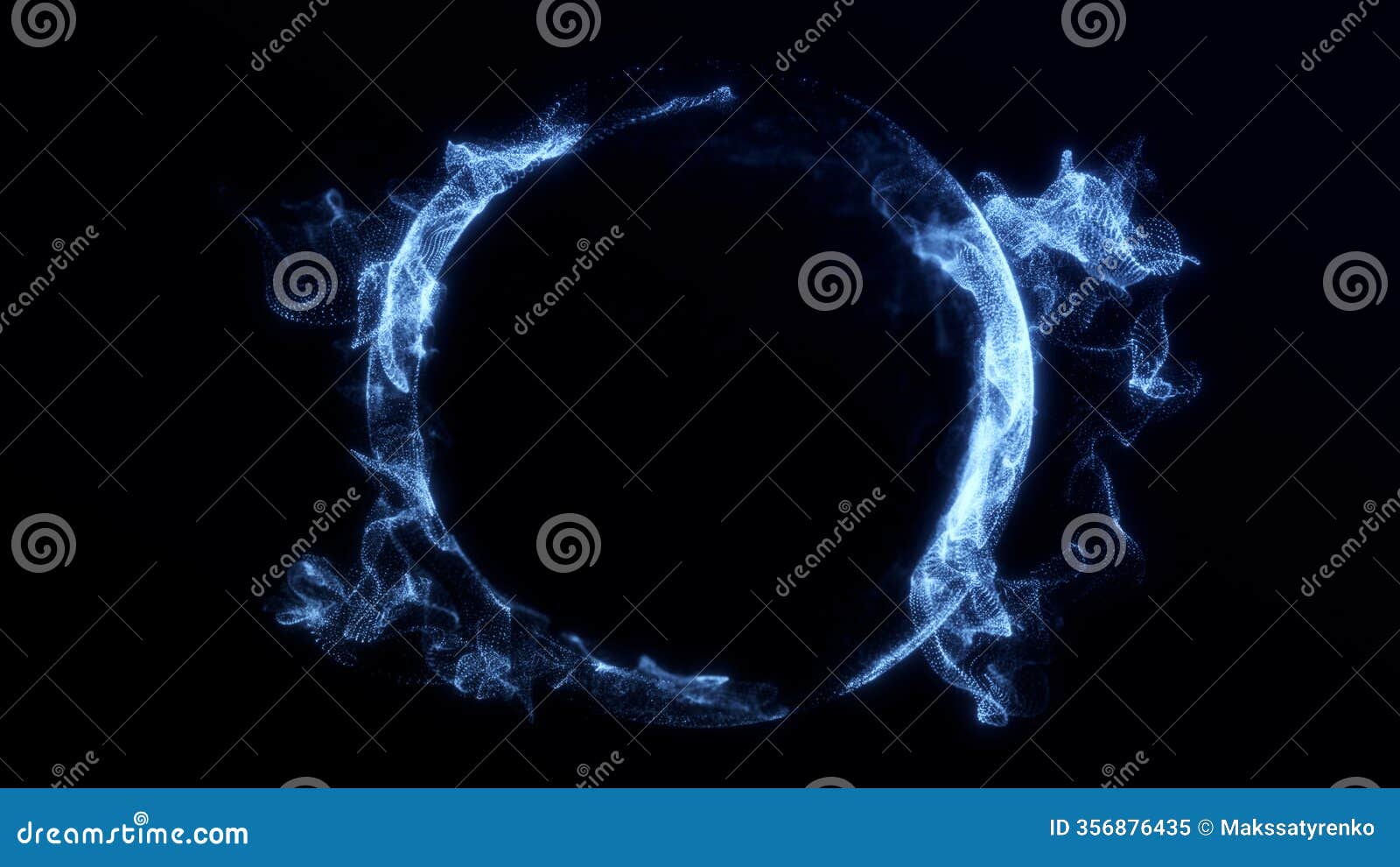 Glowing Dynamic Waveform Energy Sphere From Particles Flowing On Black ...