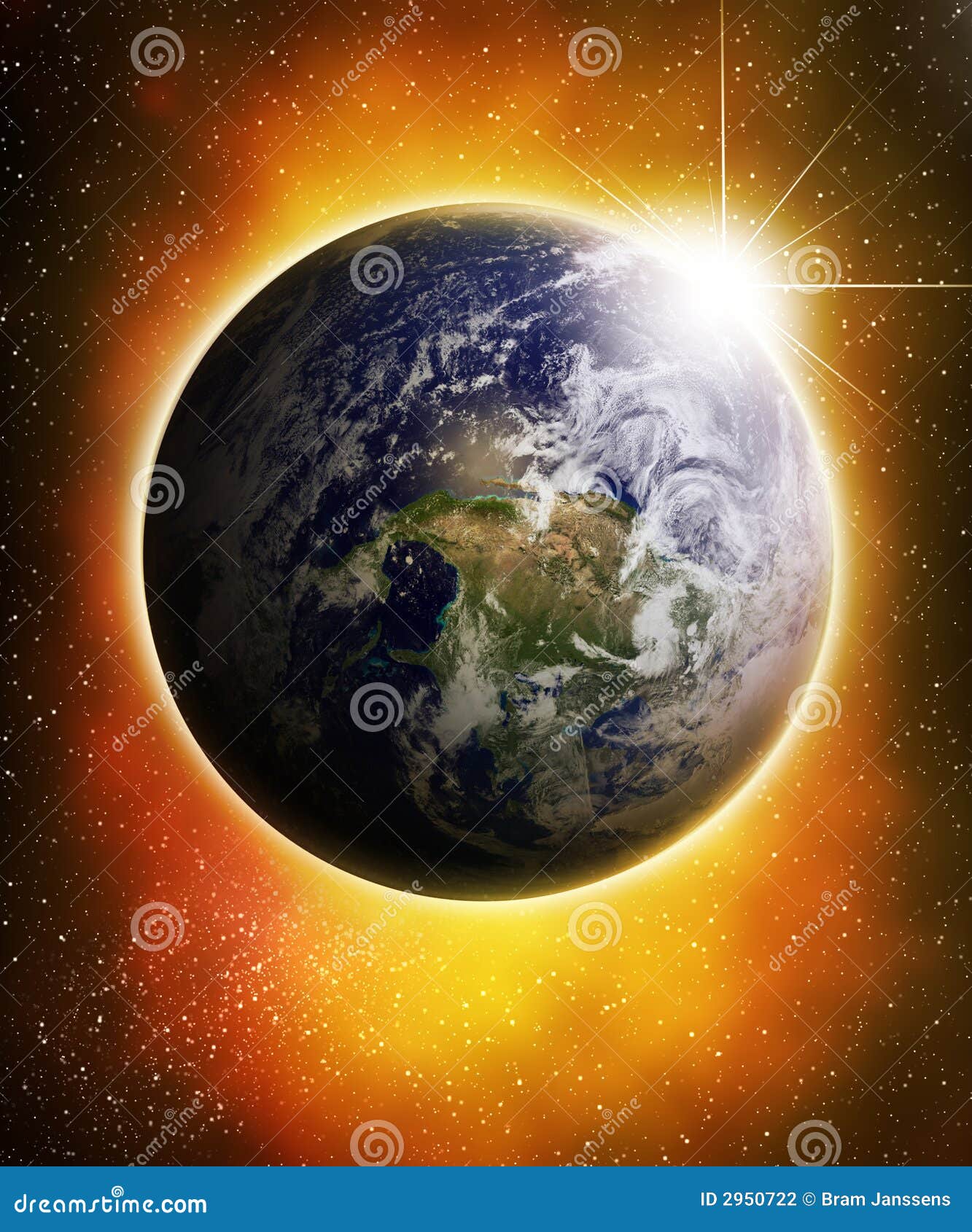 Glowing earth stock illustration. Illustration of galactic - 2950722