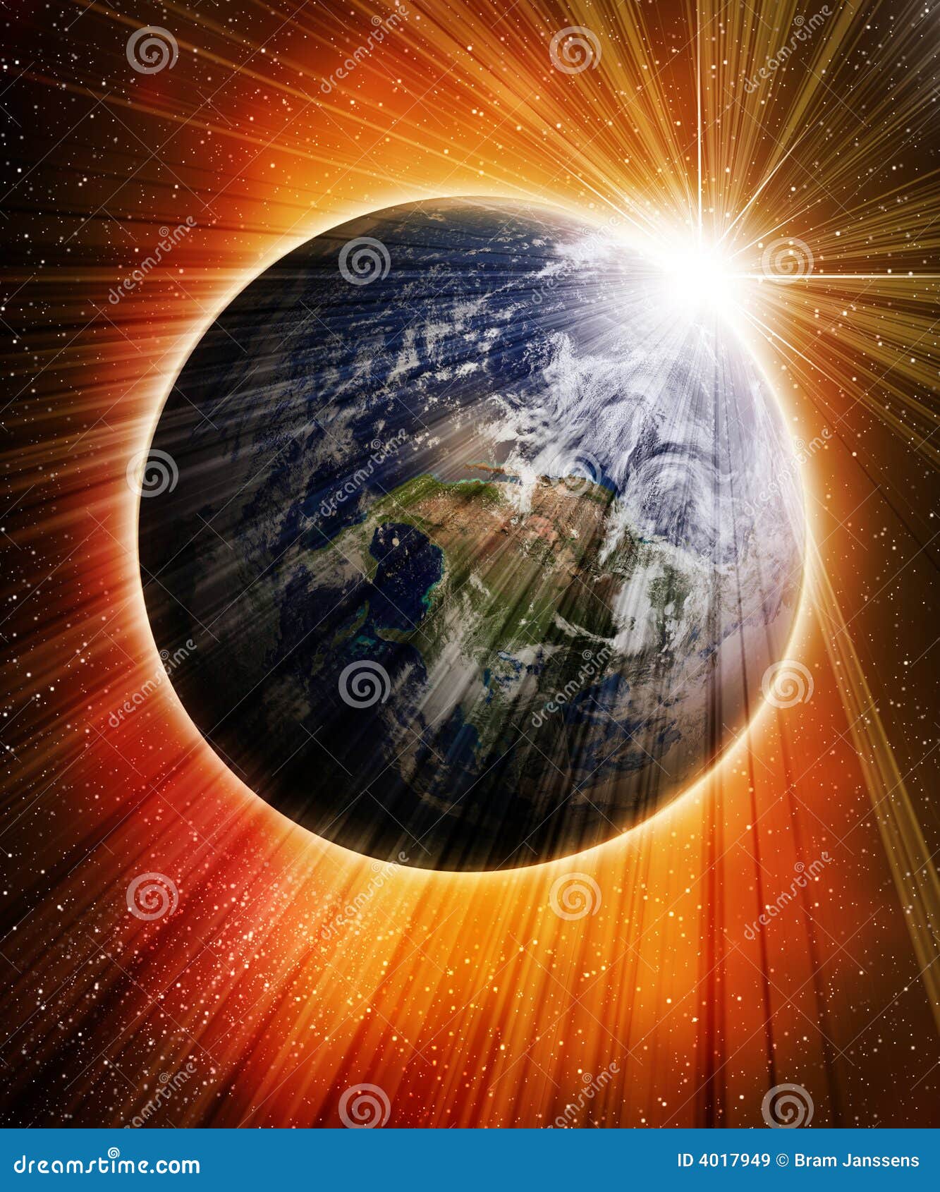 Glowing earth stock illustration. Illustration of stars - 4017949