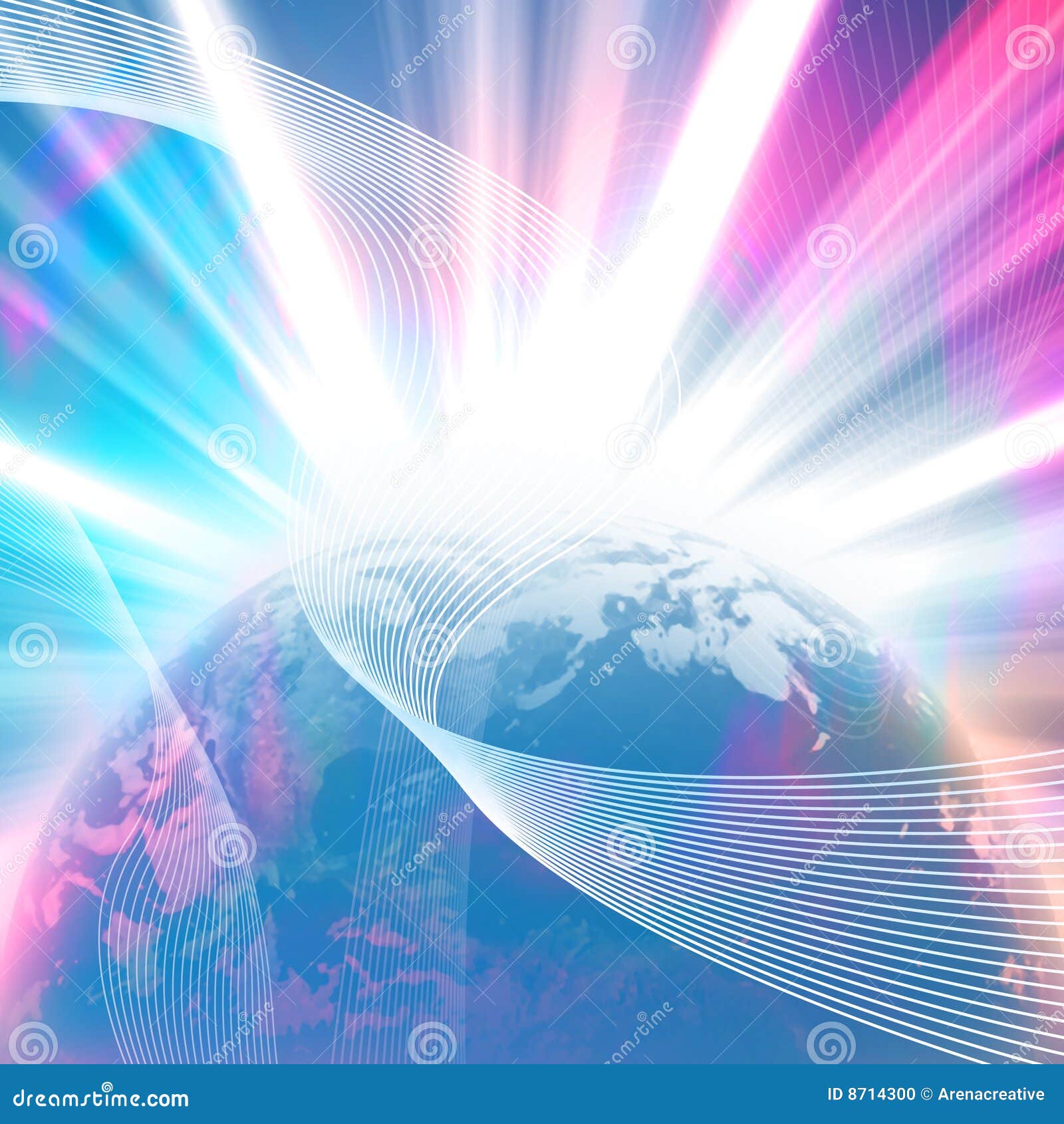 Glowing Earth stock illustration. Illustration of environment - 8714300