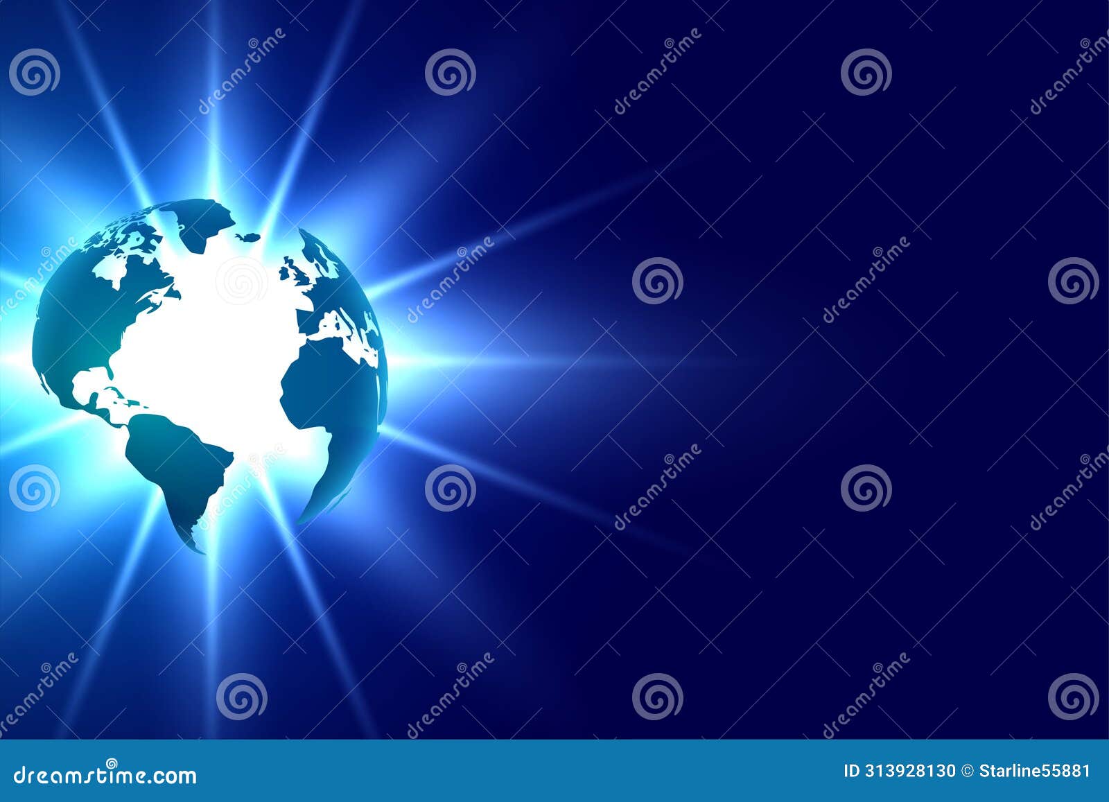 Glowing Earth on Blue Technology Background Design Stock Vector ...