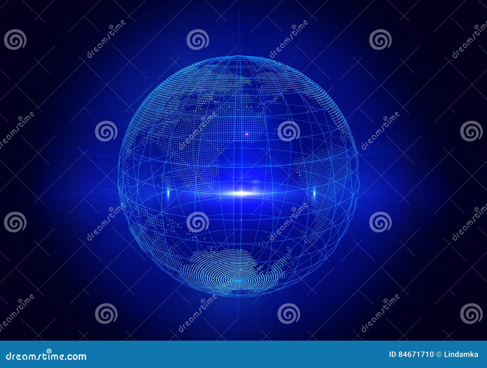 Glowing Earth globe. stock illustration. Illustration of expanse - 84671710