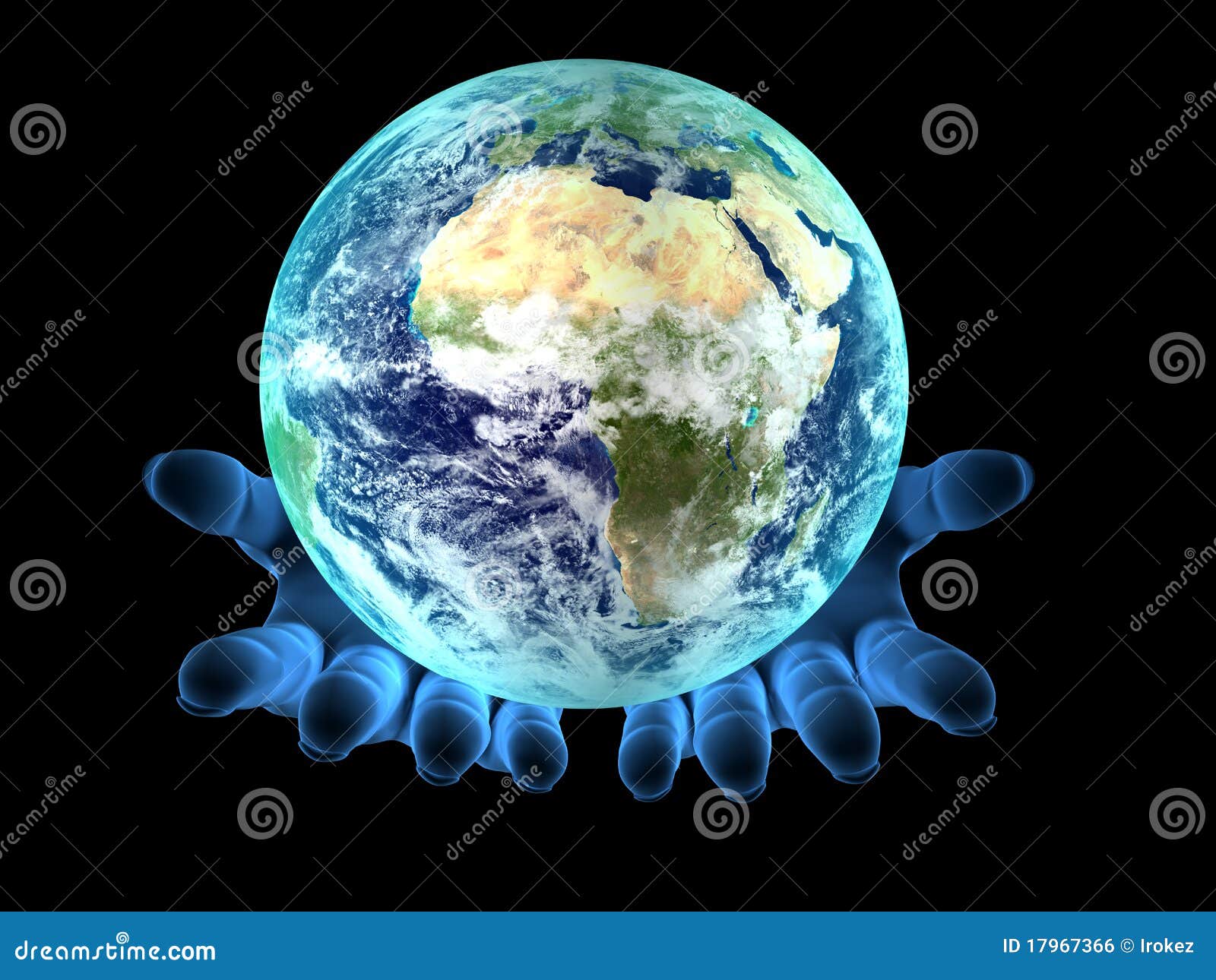 Glowing Earth in hands stock illustration. Illustration of care - 17967366
