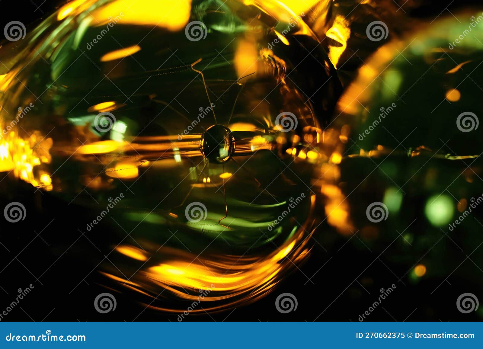 Glowing Edison Lightbulb Showing Interior Components Royalty-Free Stock ...