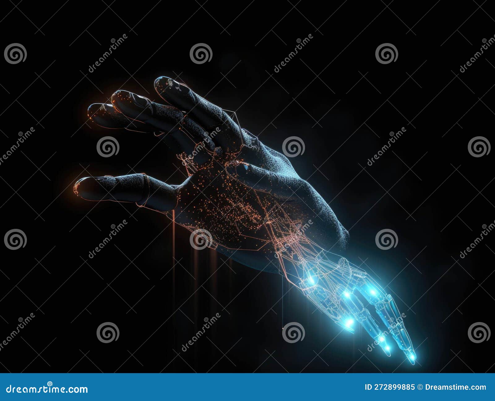 A Glowing Een Hand Representing The AIs Ability To Identify And Prevent ...