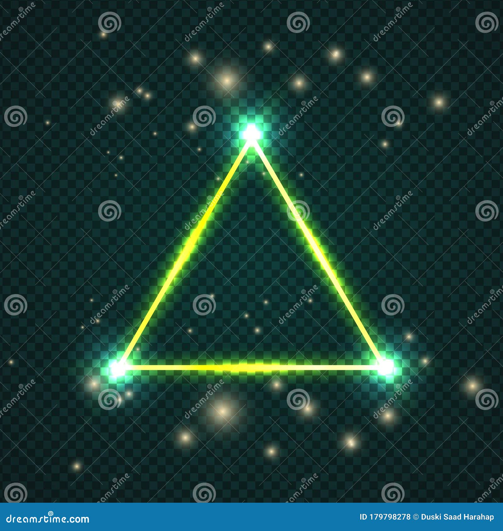 Glowing Effect Triangle Stroke with Isolated Background Stock Vector ...