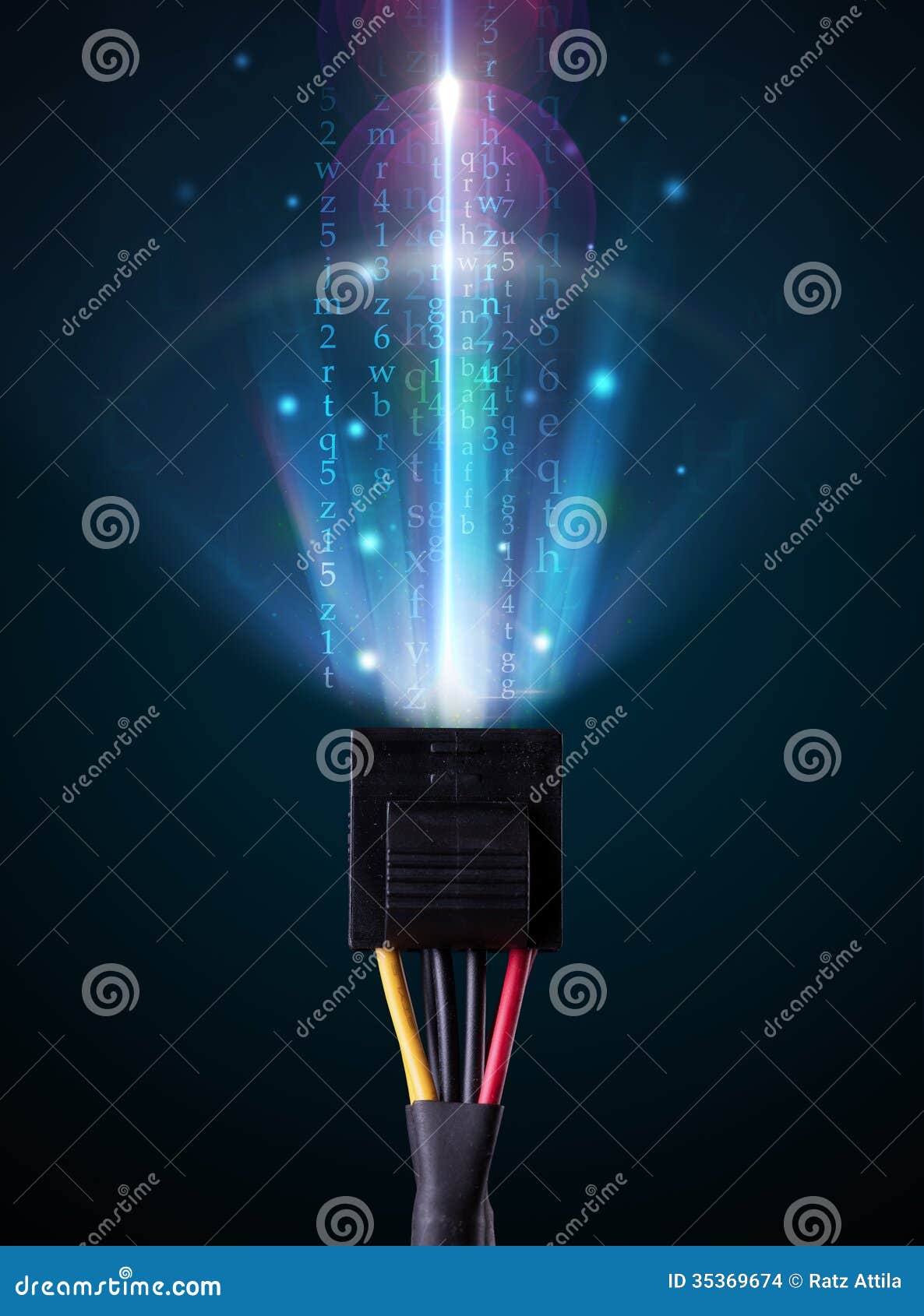 Glowing electric cable stock photo. Image of internet - 35369674
