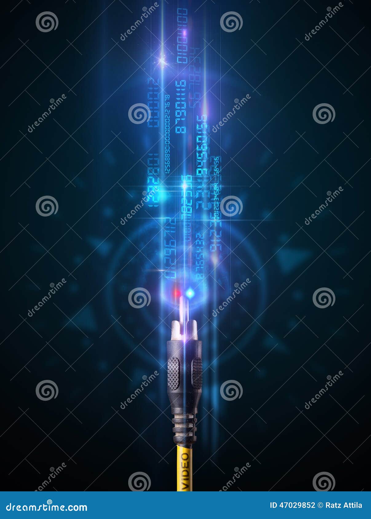 Glowing electric cable stock photo. Image of glow, computer - 47029852