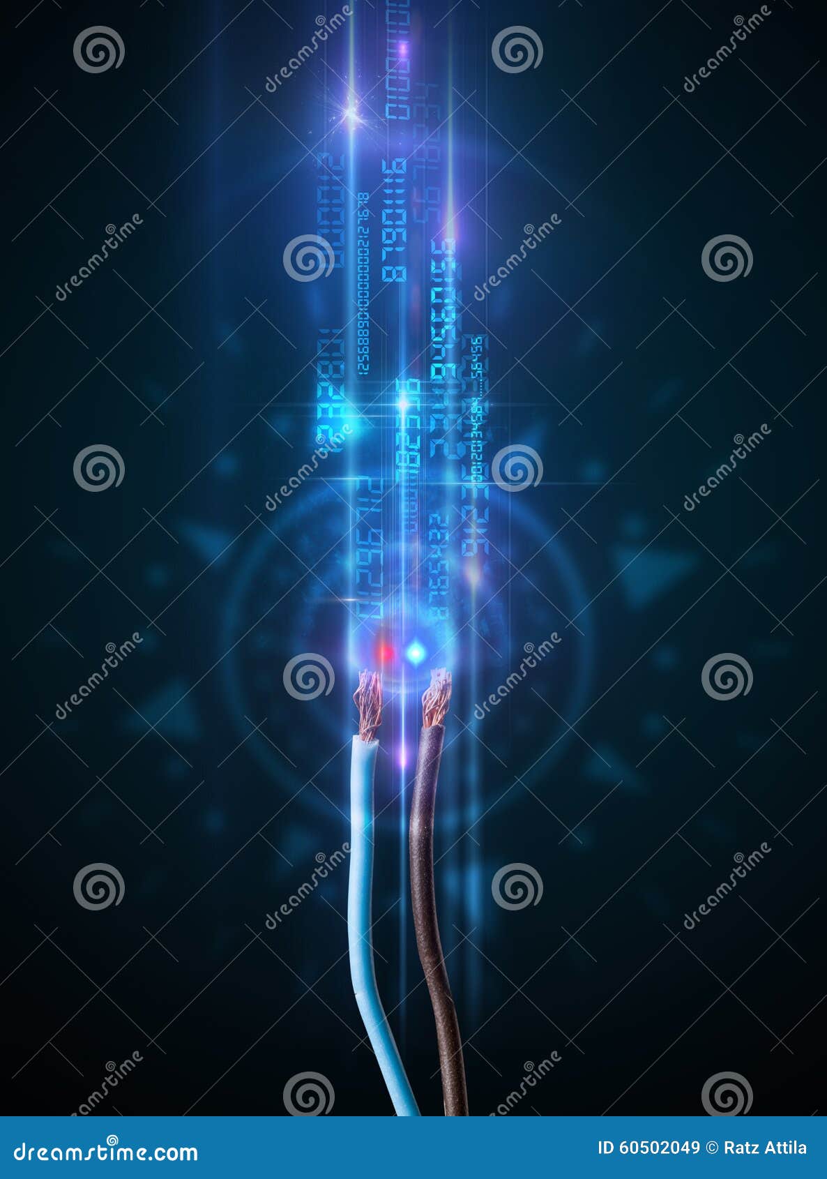 Glowing electric cable stock image. Image of computer - 60502049