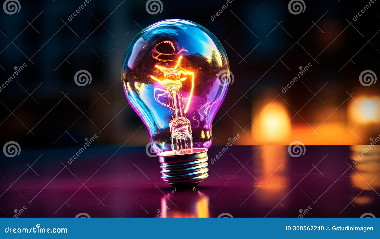 Glowing Electric Lamp Ignites Bright Ideas and Creativity Generated by ...