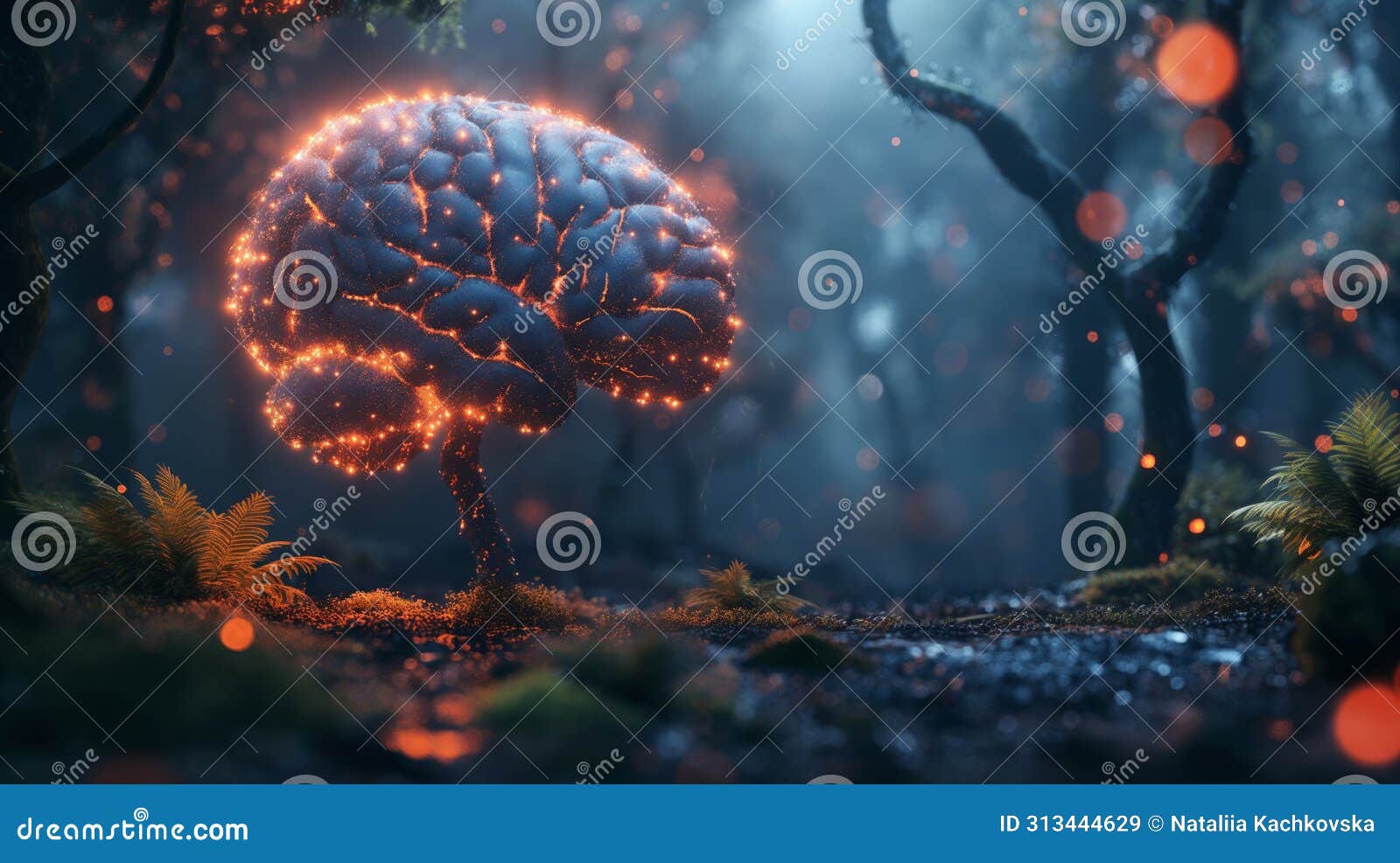 Glowing Electric Scheme in Brain Stock Illustration - Illustration of ...