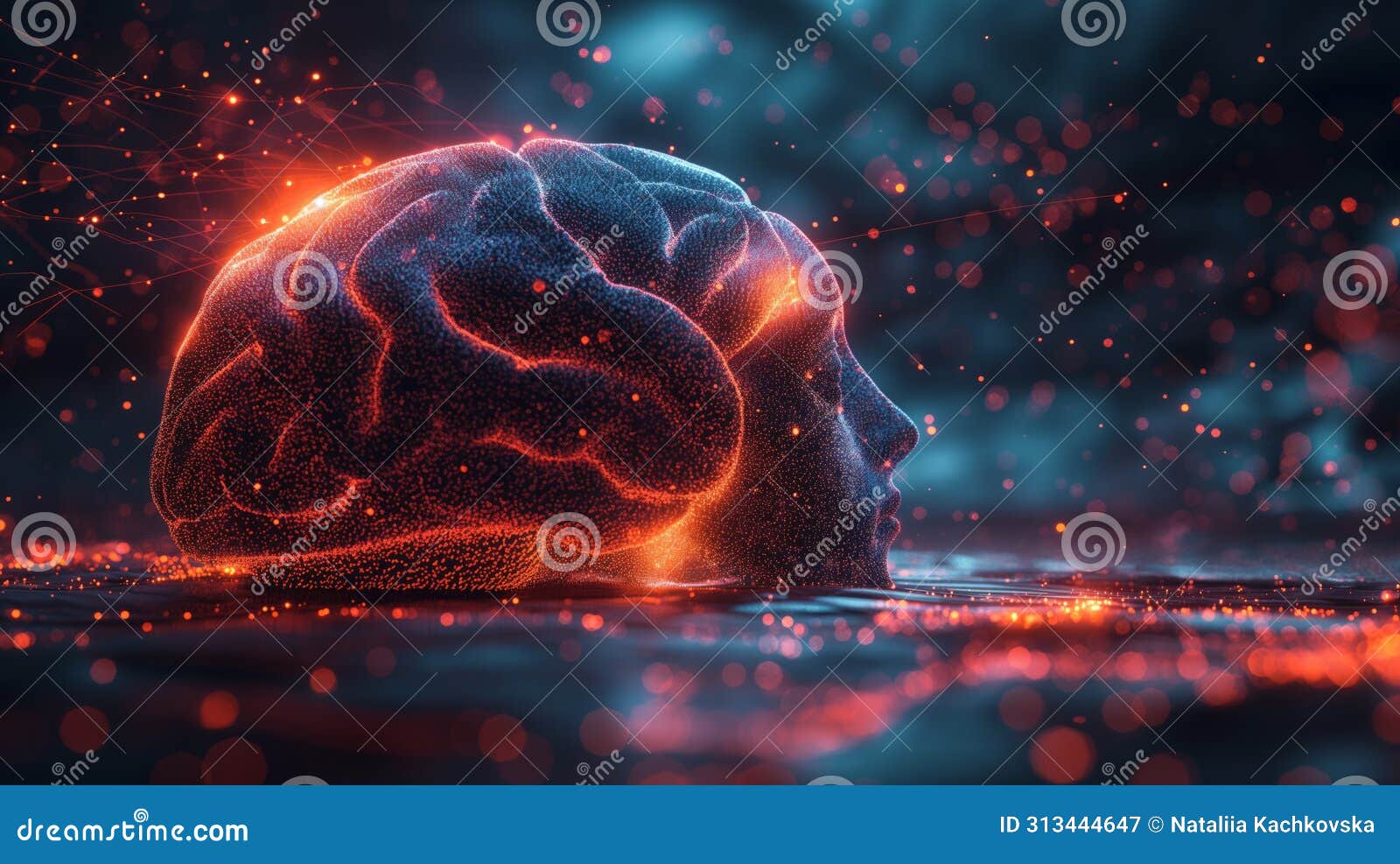 Glowing Electric Scheme in Brain Stock Illustration - Illustration of ...