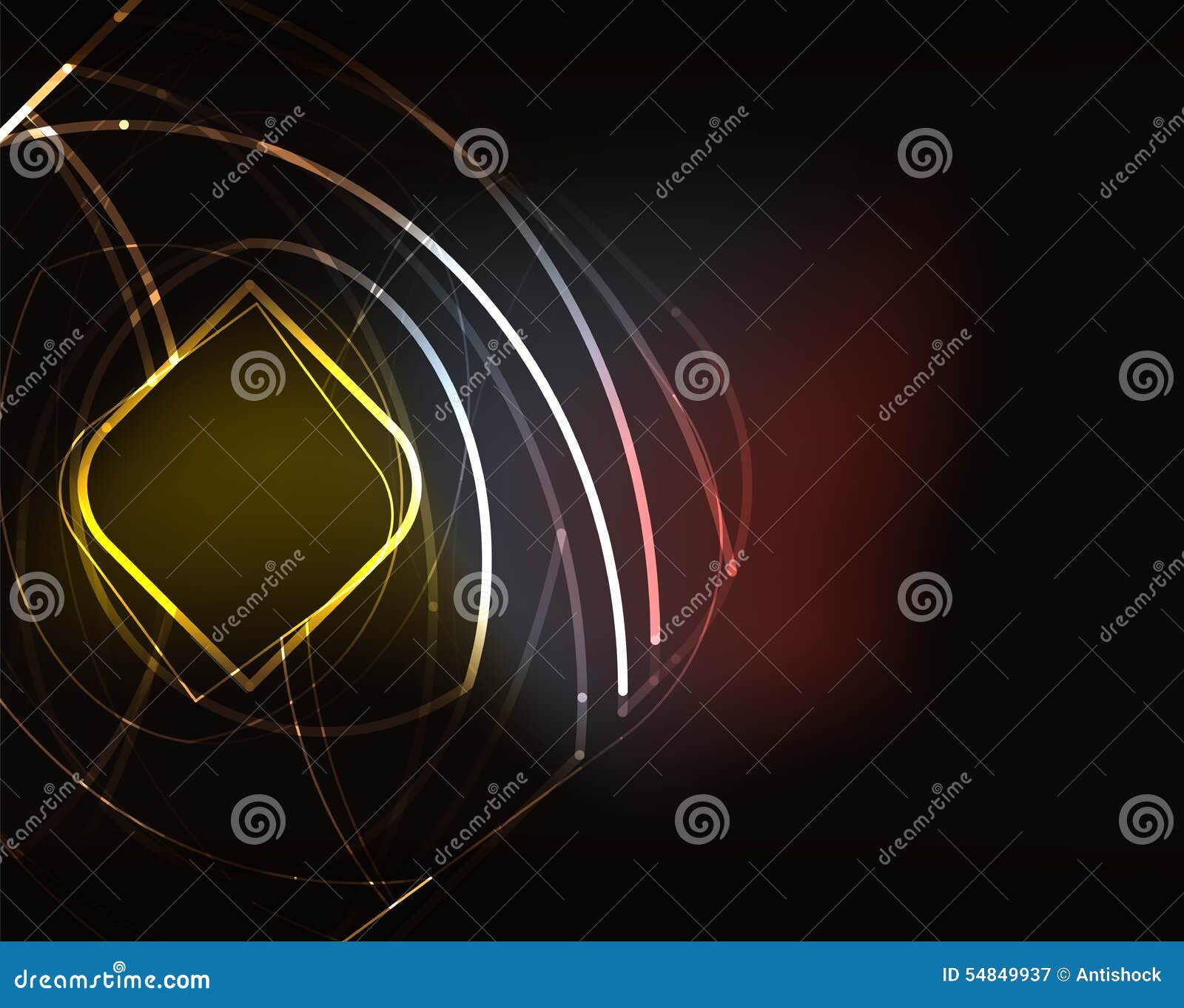 Glowing Elements in Dark Space Stock Vector - Illustration of glare ...