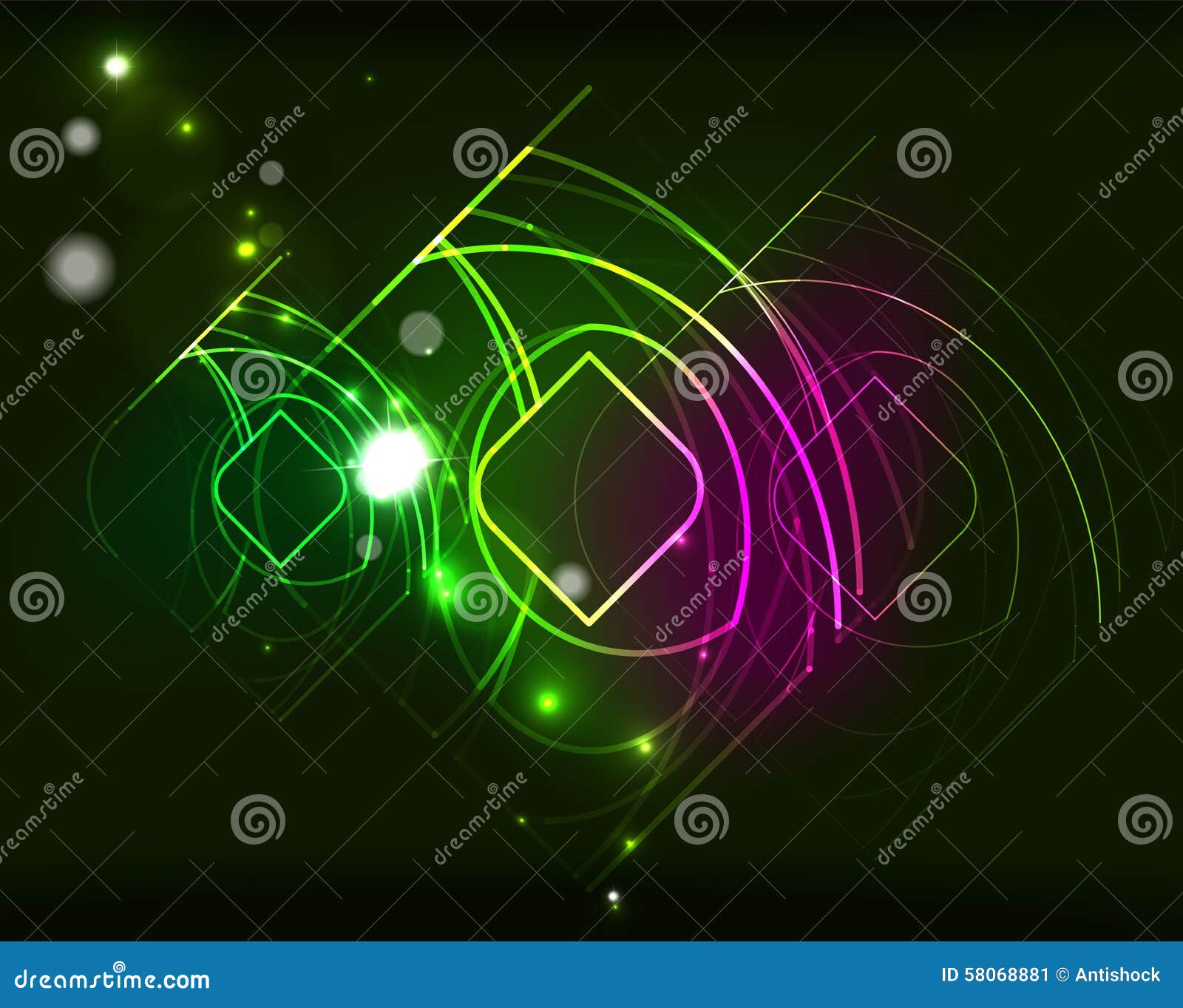 Glowing Elements in Dark Space Stock Vector - Illustration of abstract ...