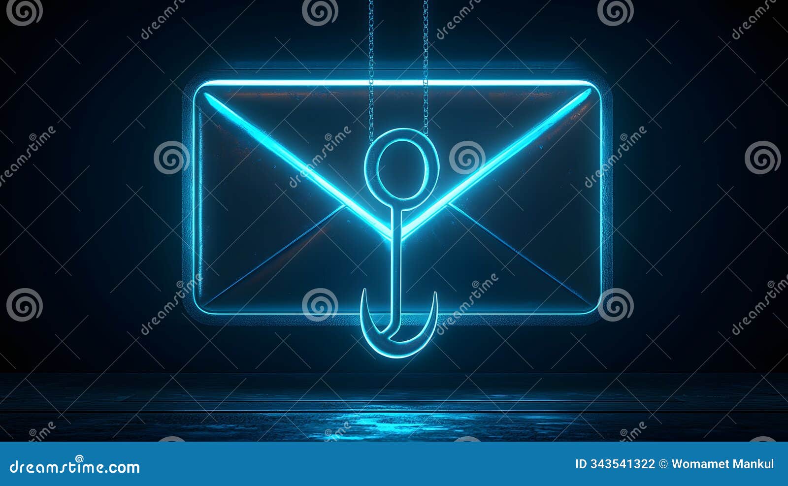 Glowing Email Hook Visualizing Phishing Targeting Stock Illustration ...
