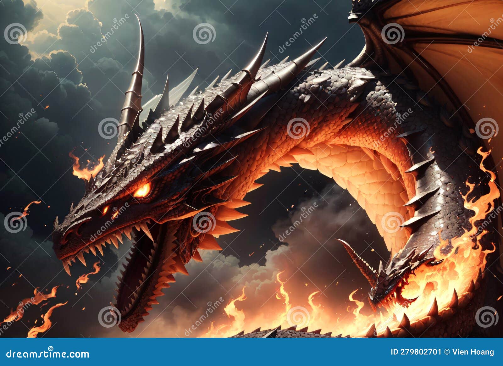 Glowing Ember, Ash, Spark: the Dragon Ignites the Imagination Stock ...