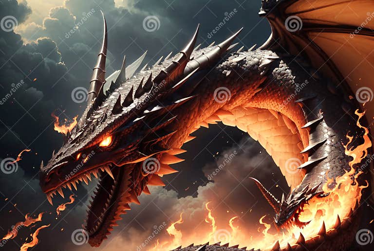 Glowing Ember, Ash, Spark: the Dragon Ignites the Imagination Stock ...
